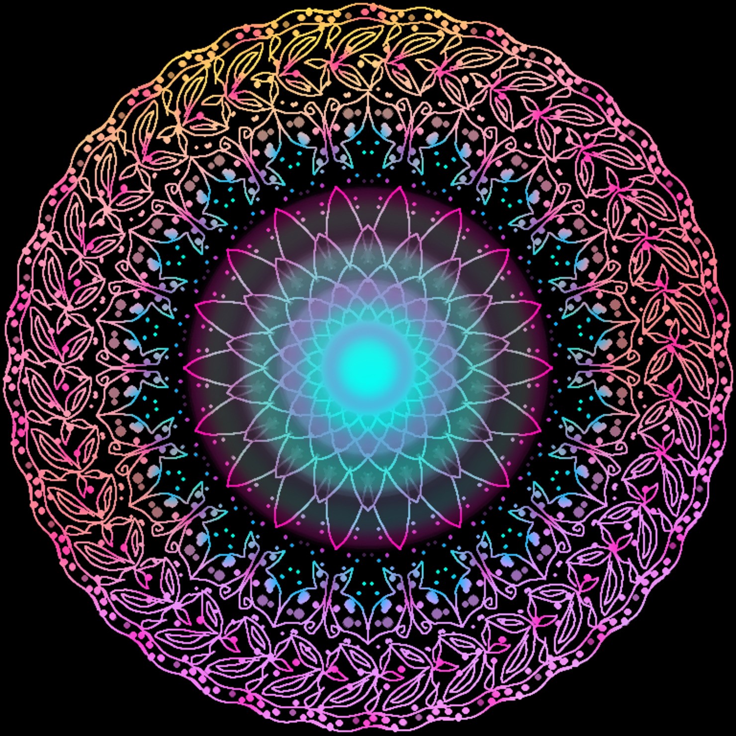 曼荼羅模様(蝶と泉) - MikazukiのNFT | Adam byGMO