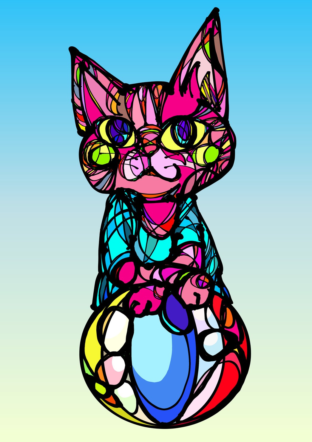 ビーチボール×ねこ No.1 #7/7 - ねおん-248℃のNFT | Adam byGMO