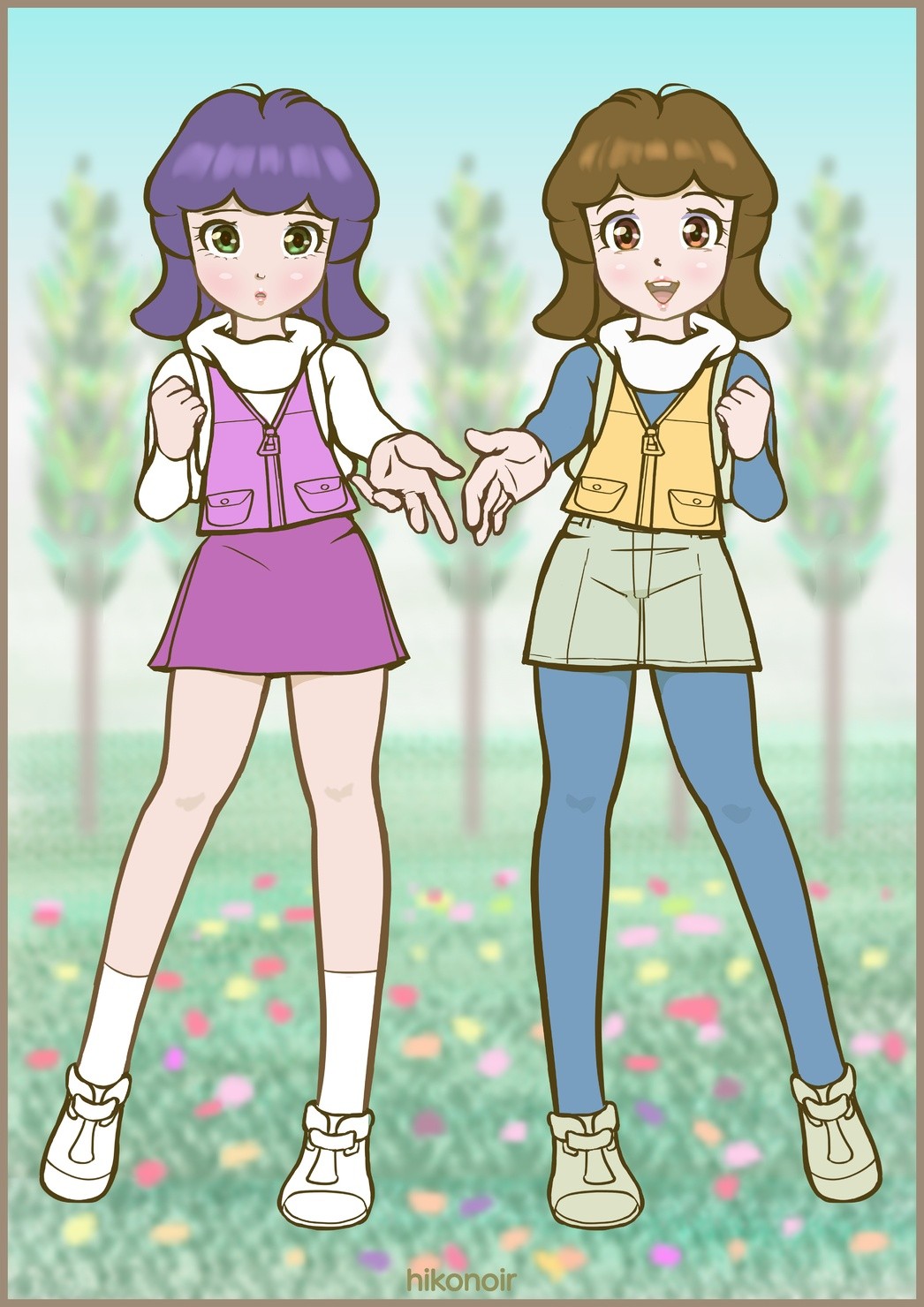 リュックサック女子 ふたり - hikonoir-digitalisのNFT | Adam byGMO