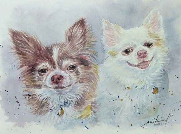 癒しの水彩画_仲良し - Mikio_kのNFT | Adam byGMO