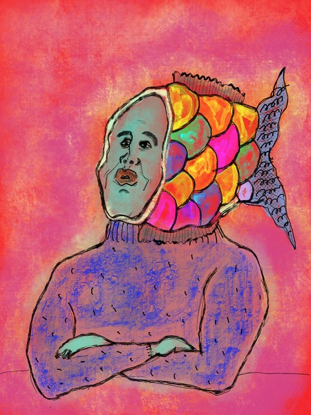 物思いにふける魚おじさん - したごころのNFT | Adam byGMO