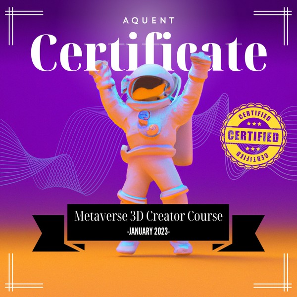 Metaverse 3D Creator Course Certificate 2022/23 #3/210 - Aquent Japanの ...