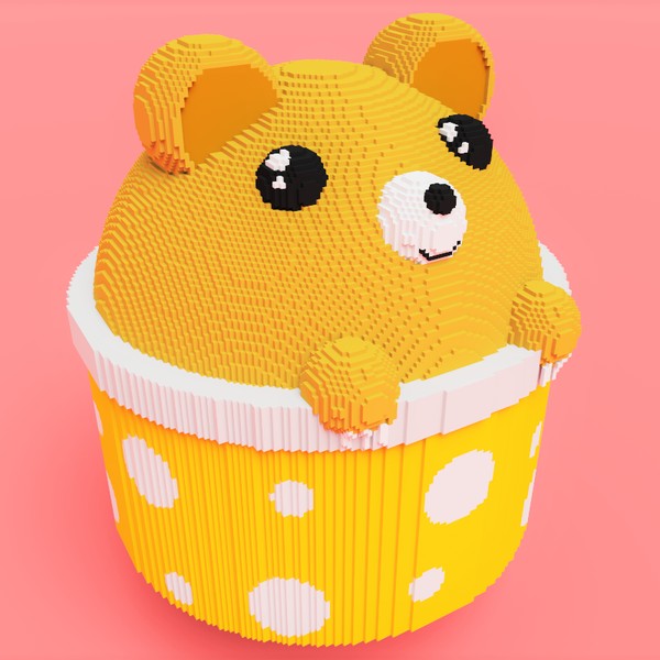 3D 【カップケーキベアー茶】 - Bunny_Black_BBのNFT | Adam byGMO