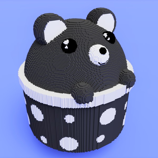 3D 【カップケーキベアー黒】 - Bunny_Black_BBのNFT | Adam byGMO