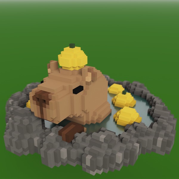 Voxel:Capybara 【柚子】 - Bunny_Black_BBのNFT | Adam byGMO