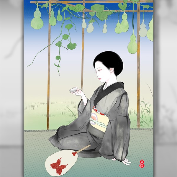 瓢箪棚 #2/10 - 東村アキコNFT「NEO美人画2023」のNFT | Adam byGMO