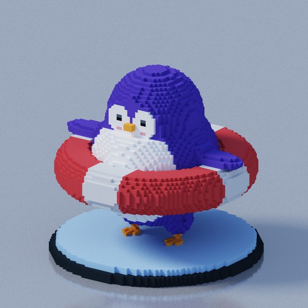 PENGUIN #66/100 - Voxel Animal CollectionのNFT | Adam byGMO