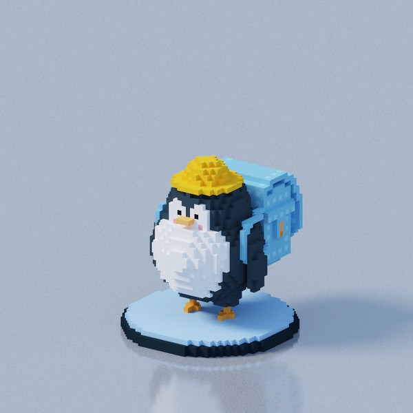 PENGUIN KID（school style） #17/20 - Voxel Animal CollectionのNFT | Adam byGMO