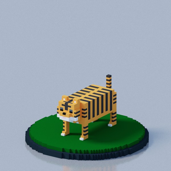 TIGER #32/100 - Voxel Animal CollectionのNFT | Adam byGMO