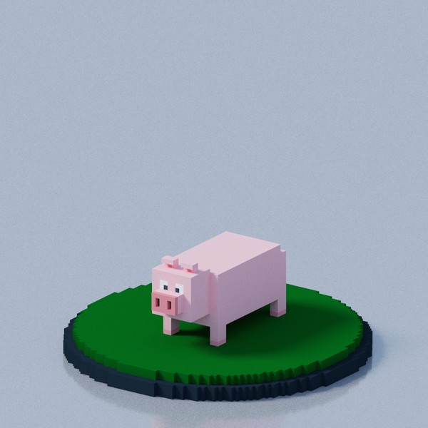 PIG #18/100 - Voxel Animal CollectionのNFT | Adam byGMO