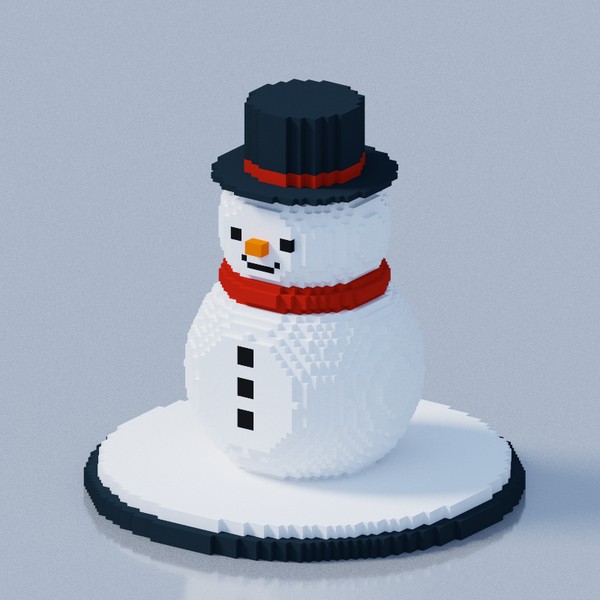 snowman #3/25 - Voxel Animal CollectionのNFT | Adam byGMO