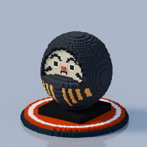 だるま #32/100 - Voxel Animal CollectionのNFT | Adam byGMO