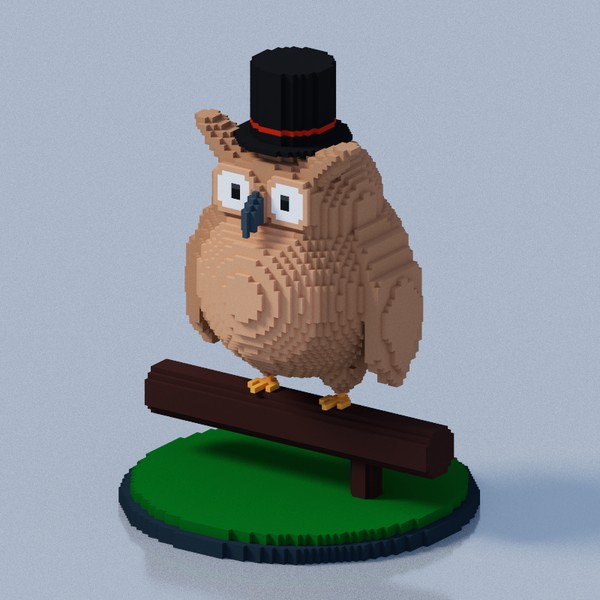 OWL #62/100 - Voxel Animal CollectionのNFT | Adam byGMO