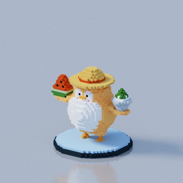 PENGUIN KID（Summer style） #4/20 - Voxel Animal CollectionのNFT | Adam byGMO